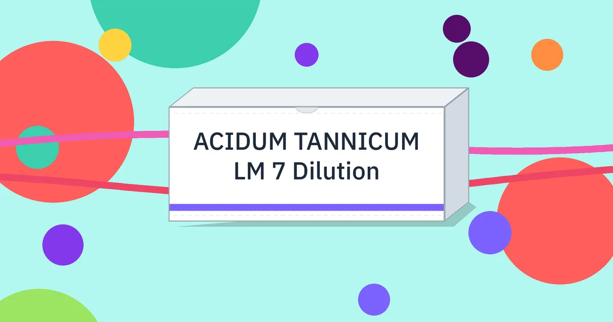 Symbolbild: Packung mit der Aufschrift ACIDUM TANNICUM LM 7 Dilution (PZN 13285607) – Verfügbarkeit und Bezug in Apotheken in Frankfurt am Main