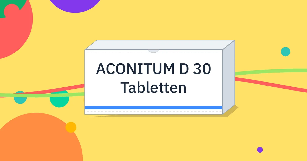 Symbolbild: Packung mit der Aufschrift ACONITUM D 30 Tabletten (PZN 02109020) – Verfügbarkeit und Bezug in Apotheken in Frankfurt am Main