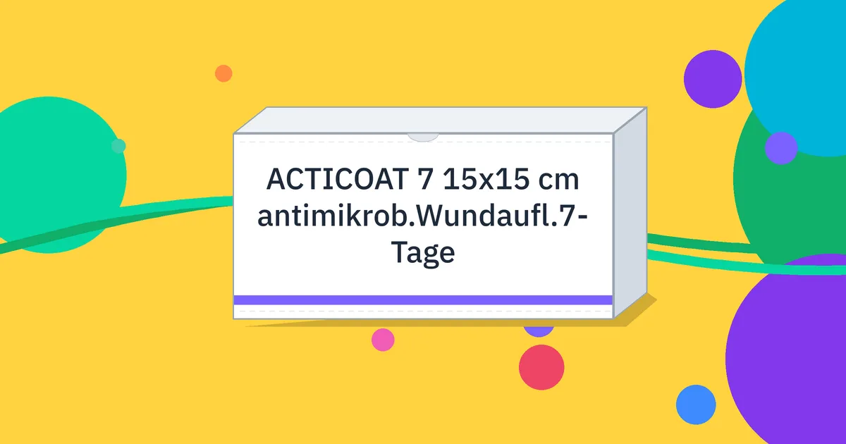 Symbolbild: Packung mit der Aufschrift ACTICOAT 7 15x15 cm antimikrob.Wundaufl.7-Tage (PZN 16594674) – Verfügbarkeit und Bezug in Apotheken in Frankfurt am Main