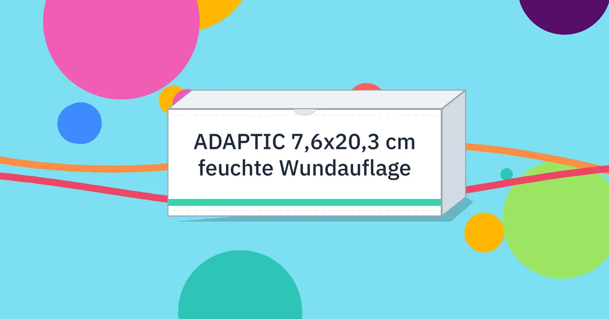 Symbolbild: Packung mit der Aufschrift ADAPTIC 7,6x20,3 cm feuchte Wundauflage (PZN 16594757) – Verfügbarkeit und Bezug in Apotheken in Frankfurt am Main