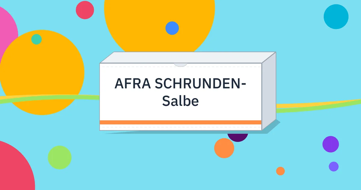 Symbolbild: Packung mit der Aufschrift AFRA SCHRUNDEN-Salbe (PZN 04303022) – Verfügbarkeit und Bezug in Apotheken in Frankfurt am Main
