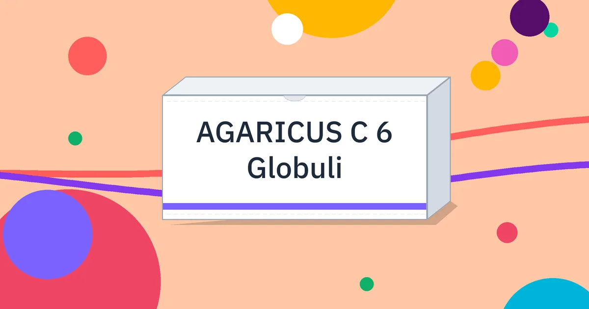 Symbolbild: Packung mit der Aufschrift AGARICUS C 6 Globuli (PZN 07157762) – Verfügbarkeit und Bezug in Apotheken in Frankfurt am Main