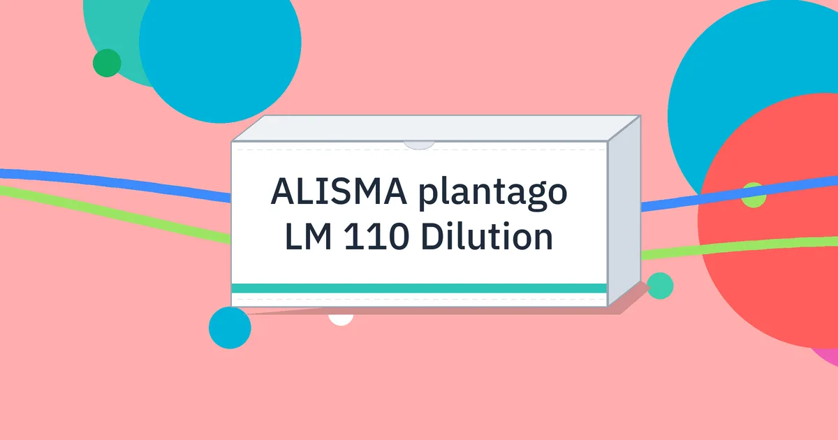 Symbolbild: Packung mit der Aufschrift ALISMA plantago LM 110 Dilution (PZN 13310908) – Verfügbarkeit und Bezug in Apotheken in Frankfurt am Main