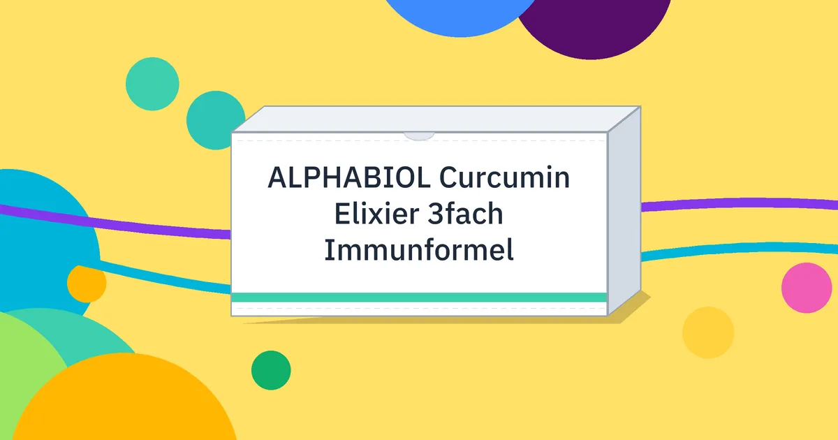 Symbolbild: Packung mit der Aufschrift ALPHABIOL Curcumin Elixier 3fach Immunformel (PZN 16363549) – Verfügbarkeit und Bezug in Apotheken in Frankfurt am Main