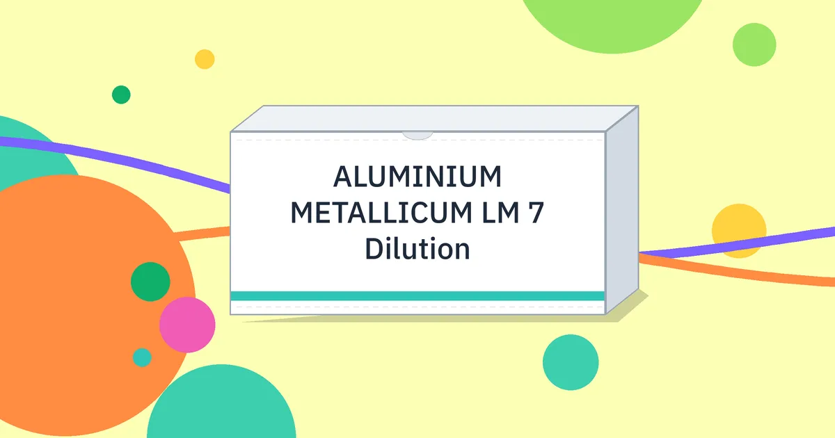 Symbolbild: Packung mit der Aufschrift ALUMINIUM METALLICUM LM 7 Dilution (PZN 12759322) – Verfügbarkeit und Bezug in Apotheken in Frankfurt am Main