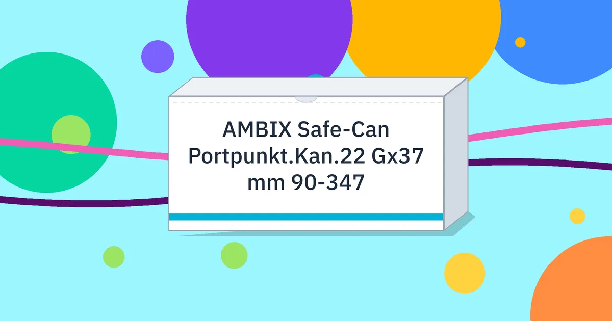 Symbolbild: Packung mit der Aufschrift AMBIX Safe-Can Portpunkt.Kan.22 Gx37 mm 90-347 (PZN 13968944) – Verfügbarkeit und Bezug in Apotheken in Frankfurt am Main