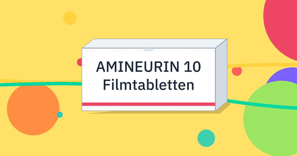 Symbolbild: Packung mit der Aufschrift AMINEURIN 10 Filmtabletten (PZN 03634320) – Verfügbarkeit und Bezug in Apotheken in Frankfurt am Main