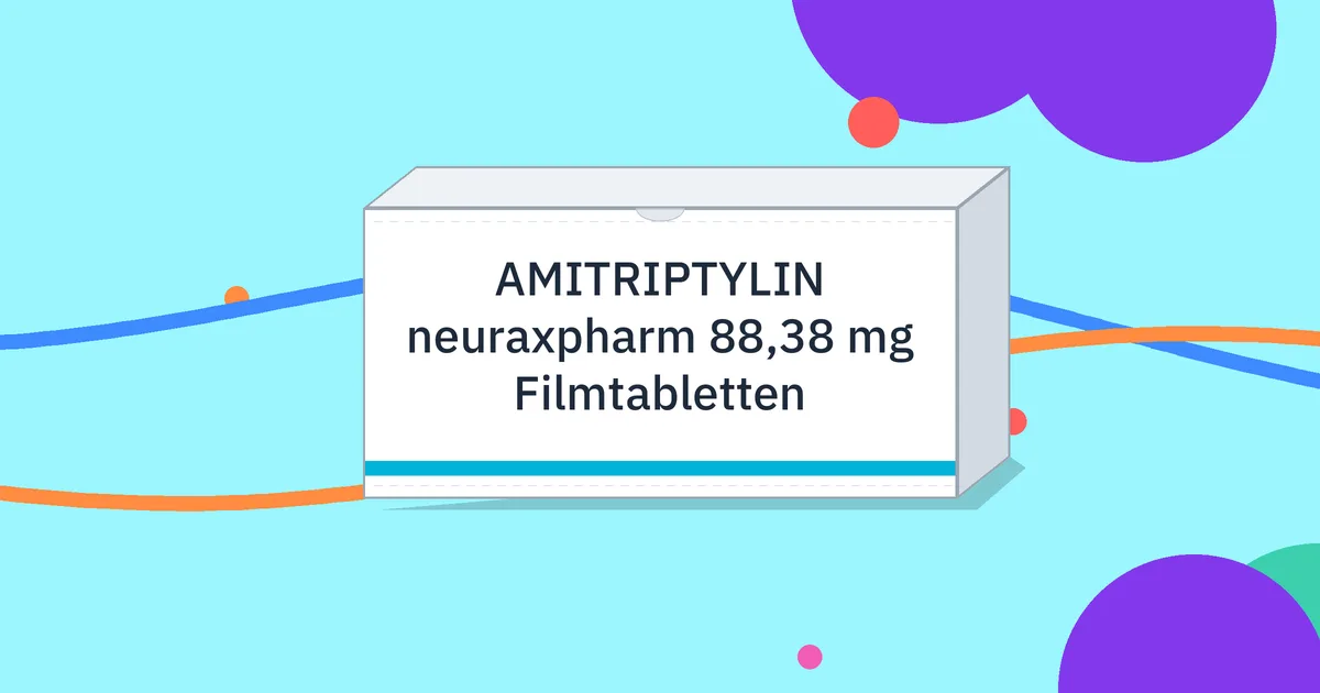 Symbolbild: Packung mit der Aufschrift AMITRIPTYLIN neuraxpharm 88,38 mg Filmtabletten (PZN 14240819) – Verfügbarkeit und Bezug in Apotheken in Frankfurt am Main