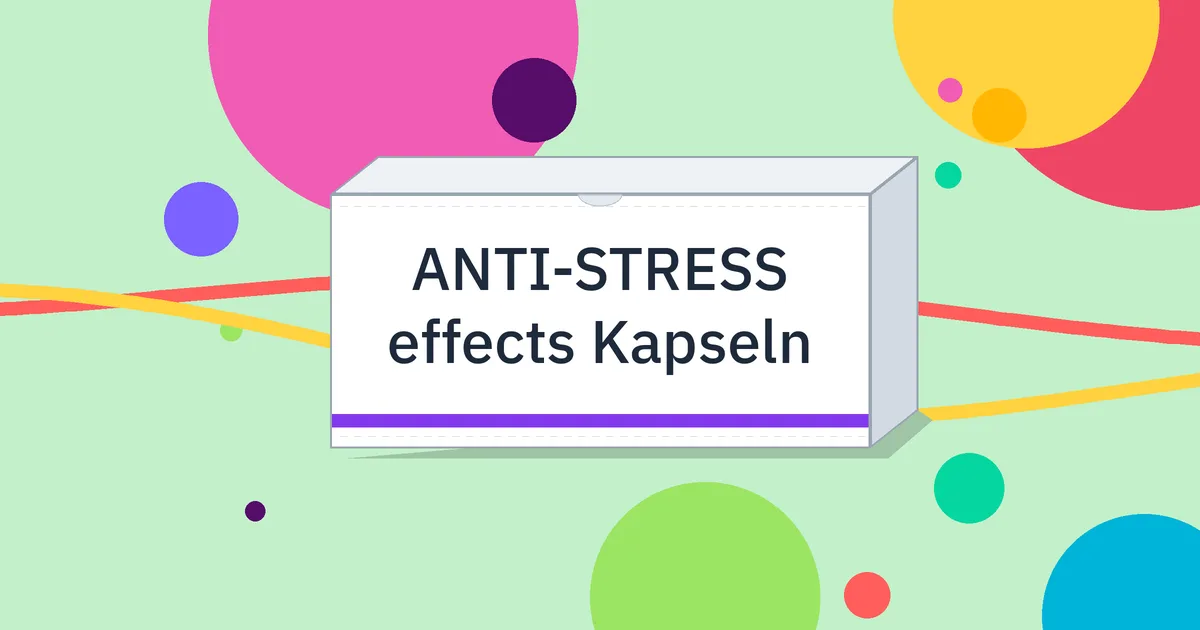 Symbolbild: Packung mit der Aufschrift ANTI-STRESS effects Kapseln (PZN 11400062) – Verfügbarkeit und Bezug in Apotheken in Frankfurt am Main