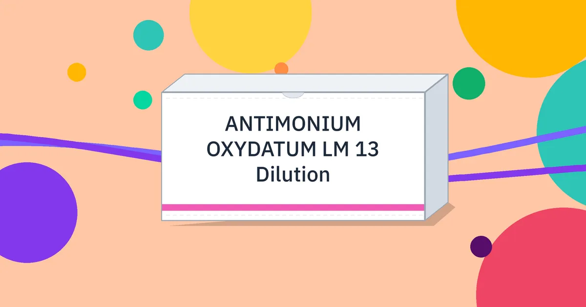 Symbolbild: Packung mit der Aufschrift ANTIMONIUM OXYDATUM LM 13 Dilution (PZN 13374392) – Verfügbarkeit und Bezug in Apotheken in Frankfurt am Main