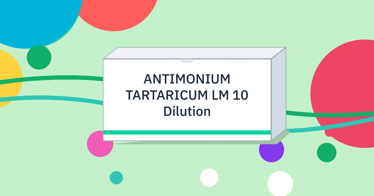 Symbolbild: Packung mit der Aufschrift ANTIMONIUM TARTARICUM LM 10 Dilution (PZN 12764659) – Verfügbarkeit und Bezug in Apotheken in Frankfurt am Main