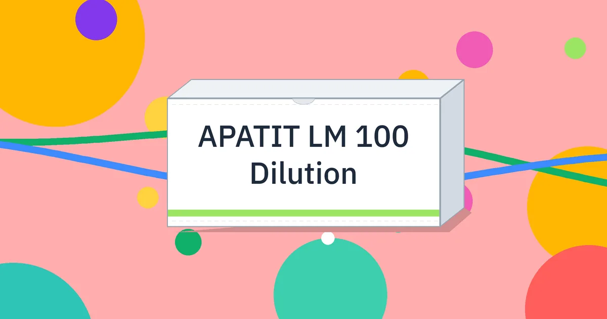 Symbolbild: Packung mit der Aufschrift APATIT LM 100 Dilution (PZN 13377870) – Verfügbarkeit und Bezug in Apotheken in Frankfurt am Main