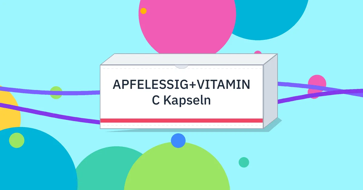 Symbolbild: Packung mit der Aufschrift APFELESSIG+VITAMIN C Kapseln (PZN 06556483) – Verfügbarkeit und Bezug in Apotheken in Frankfurt am Main