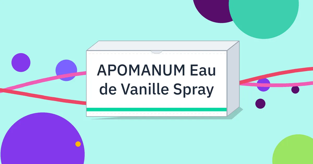 Symbolbild: Packung mit der Aufschrift APOMANUM Eau de Vanille Spray (PZN 09644851) – Verfügbarkeit und Bezug in Apotheken in Frankfurt am Main