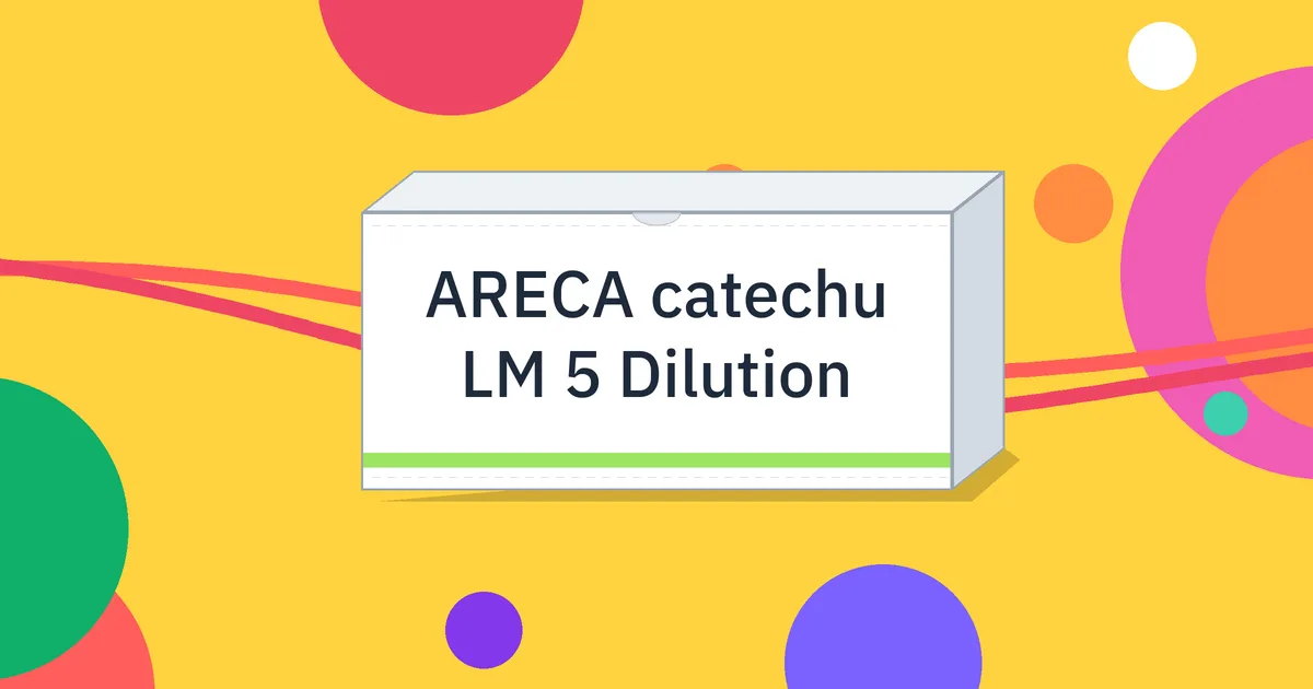 Symbolbild: Packung mit der Aufschrift ARECA catechu LM 5 Dilution (PZN 13388299) – Verfügbarkeit und Bezug in Apotheken in Frankfurt am Main