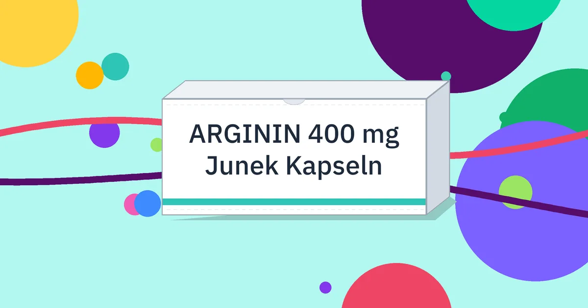 Symbolbild: Packung mit der Aufschrift ARGININ 400 mg Junek Kapseln (PZN 00132138) – Verfügbarkeit und Bezug in Apotheken in Frankfurt am Main