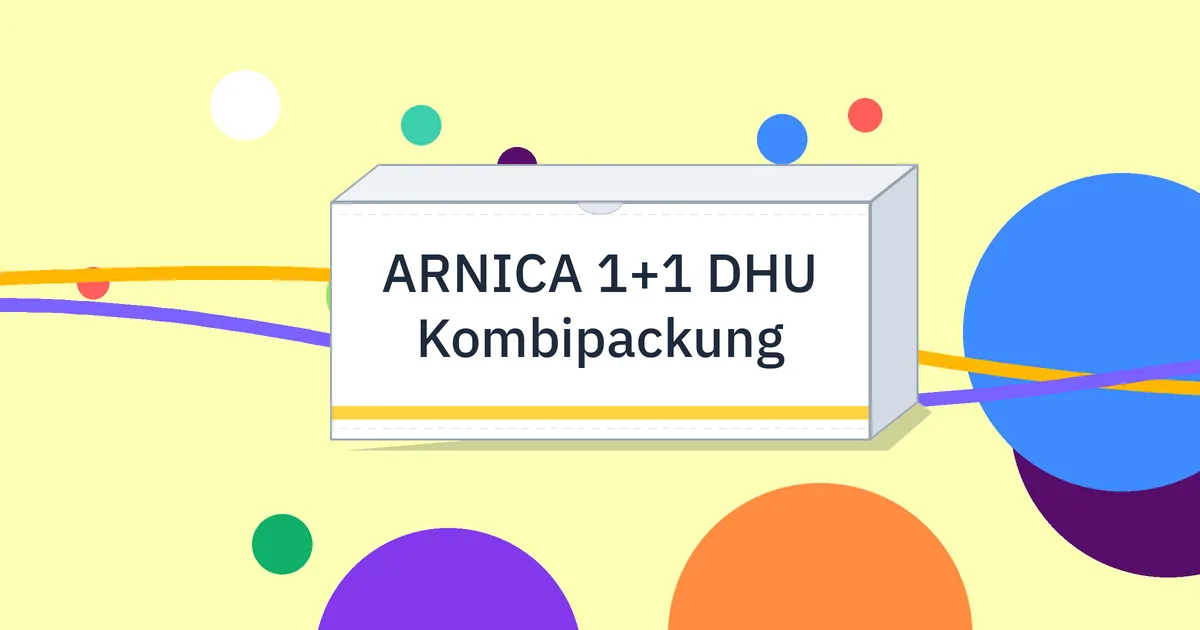 Symbolbild: Packung mit der Aufschrift ARNICA 1+1 DHU Kombipackung (PZN 10948846) – Verfügbarkeit und Bezug in Apotheken in Frankfurt am Main