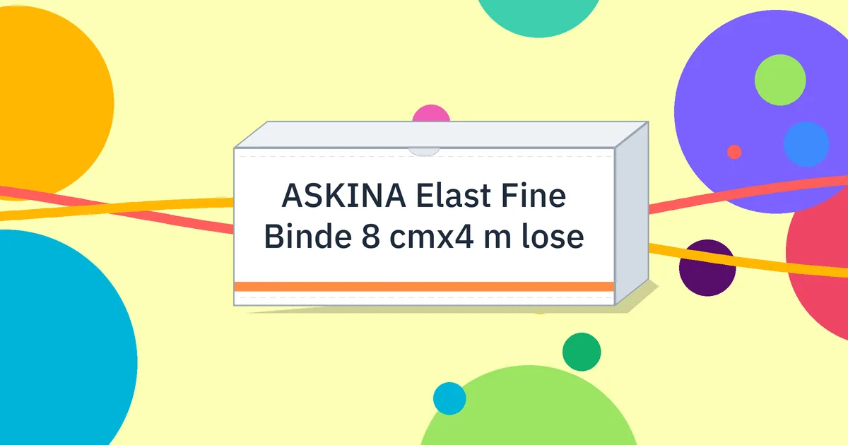 Symbolbild: Packung mit der Aufschrift ASKINA Elast Fine Binde 8 cmx4 m lose (PZN 01262676) – Verfügbarkeit und Bezug in Apotheken in Frankfurt am Main