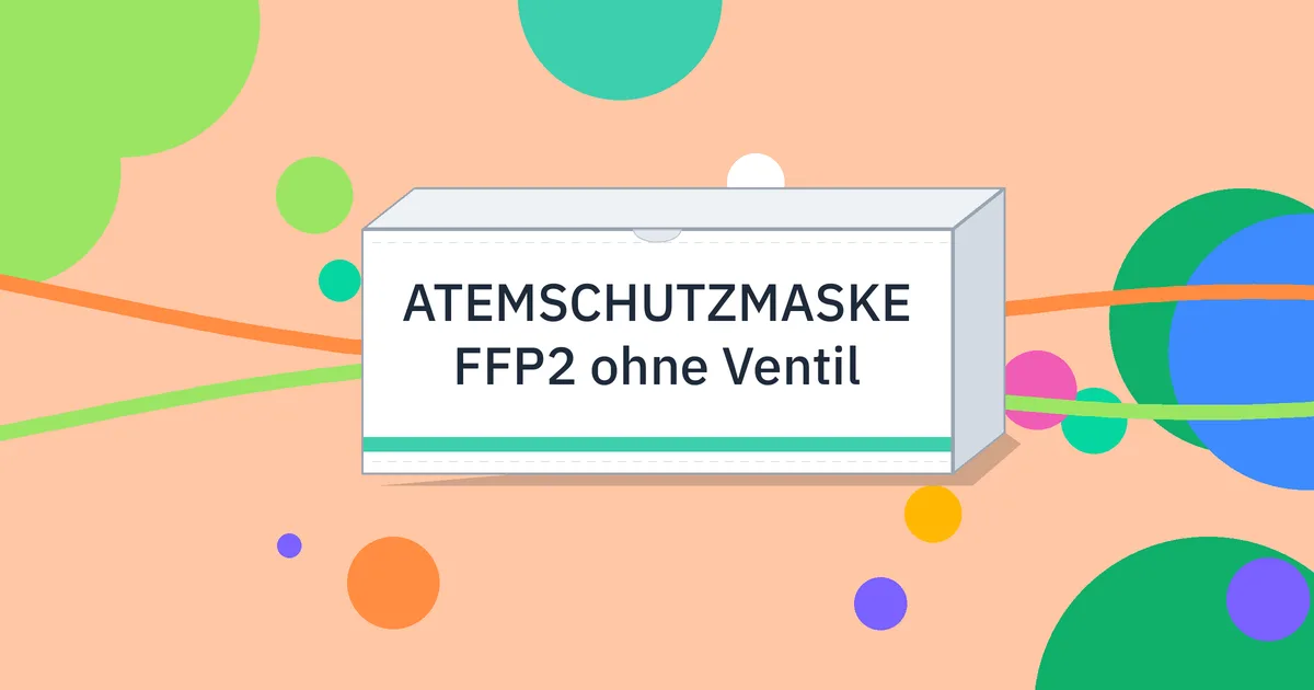 Symbolbild: Packung mit der Aufschrift ATEMSCHUTZMASKE FFP2 ohne Ventil (PZN 16729364) – Verfügbarkeit und Bezug in Apotheken in Frankfurt am Main