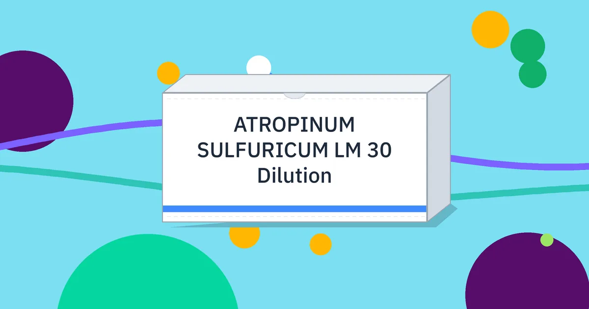 Symbolbild: Packung mit der Aufschrift ATROPINUM SULFURICUM LM 30 Dilution (PZN 13407298) – Verfügbarkeit und Bezug in Apotheken in Frankfurt am Main