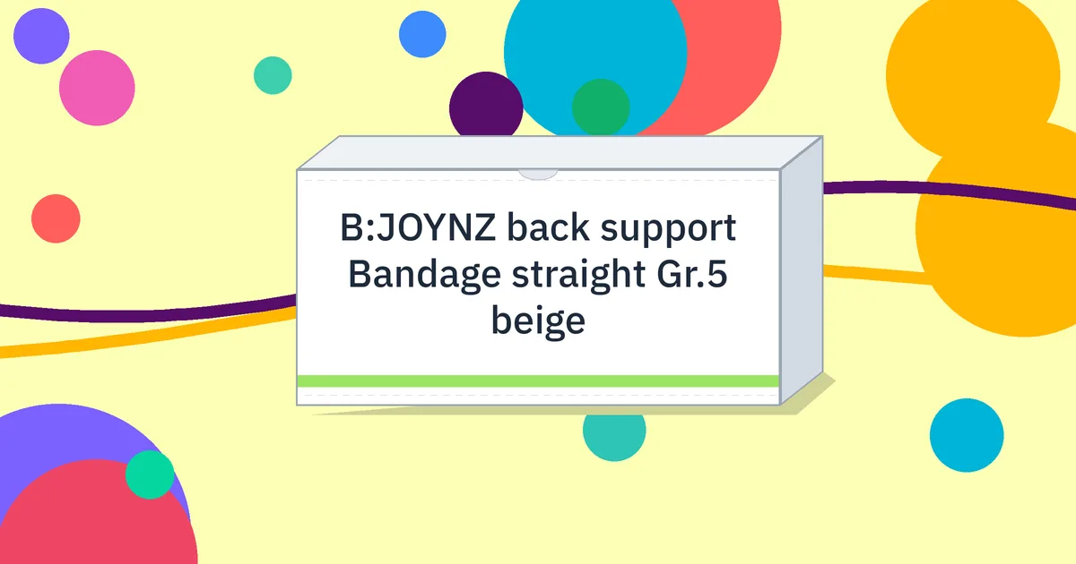 Symbolbild: Packung mit der Aufschrift B:JOYNZ back support Bandage straight Gr.5 beige (PZN 20521988) – Verfügbarkeit und Bezug in Apotheken in Frankfurt am Main