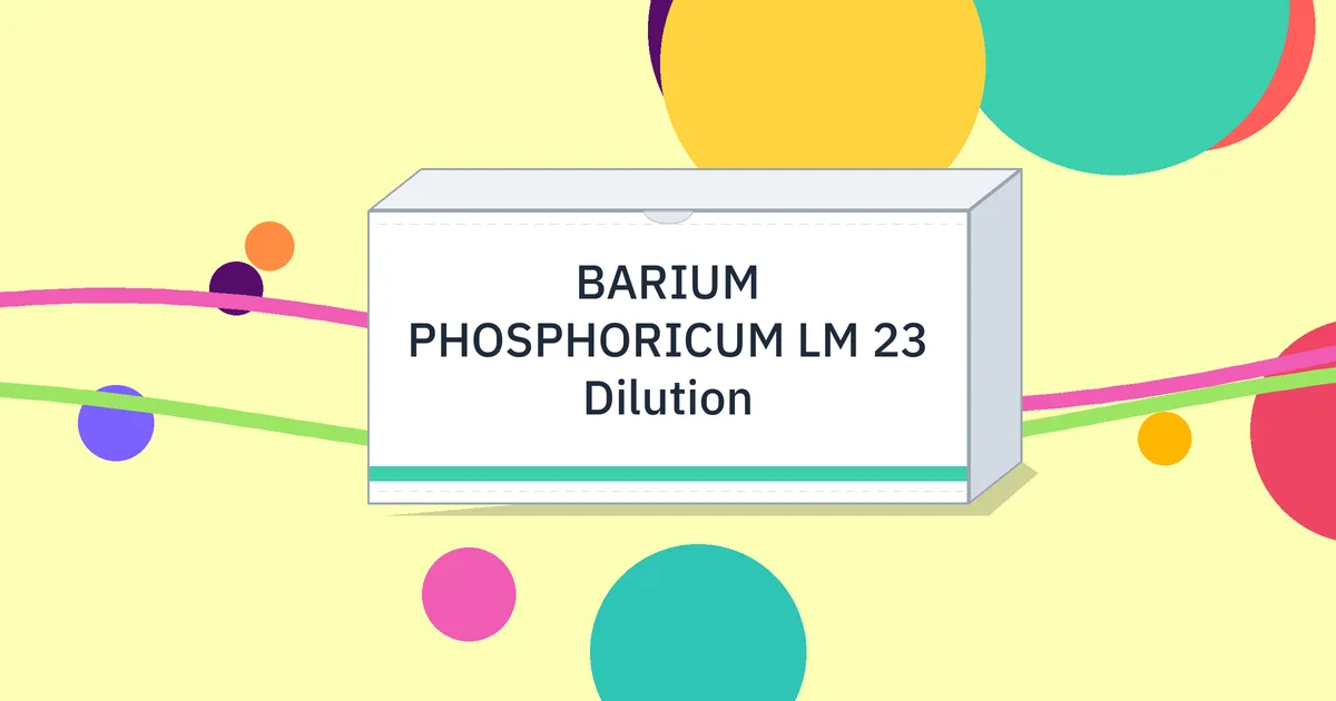 Symbolbild: Packung mit der Aufschrift BARIUM PHOSPHORICUM LM 23 Dilution (PZN 13379538) – Verfügbarkeit und Bezug in Apotheken in Frankfurt am Main