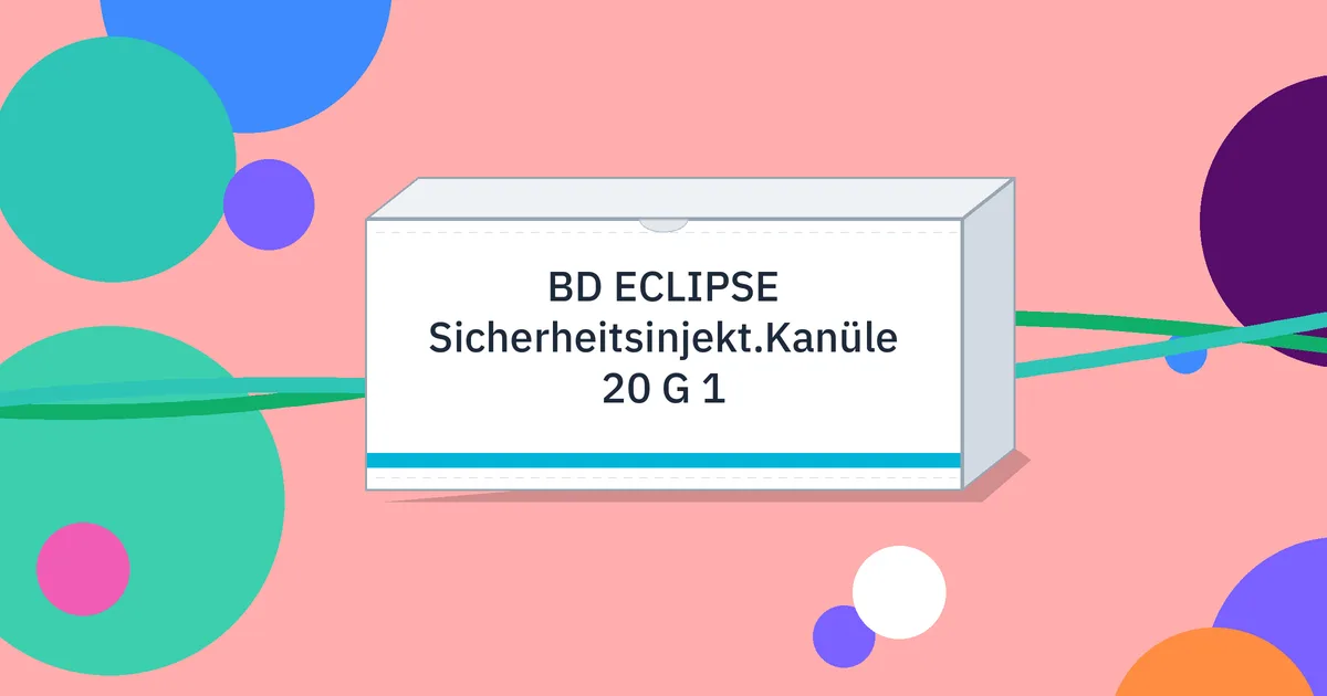 Symbolbild: Packung mit der Aufschrift BD ECLIPSE Sicherheitsinjekt.Kanüle 20 G 1 (PZN 06802841) – Verfügbarkeit und Bezug in Apotheken in Frankfurt am Main