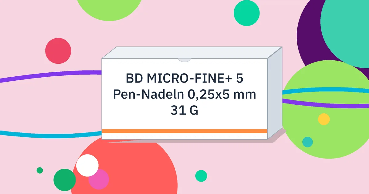 Symbolbild: Packung mit der Aufschrift BD MICRO-FINE+ 5 Pen-Nadeln 0,25x5 mm 31 G (PZN 14385564) – Verfügbarkeit und Bezug in Apotheken in Frankfurt am Main