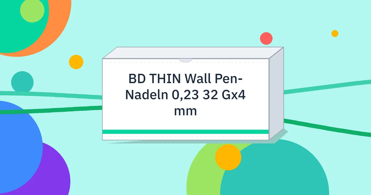 Symbolbild: Packung mit der Aufschrift BD THIN Wall Pen-Nadeln 0,23 32 Gx4 mm (PZN 19698813) – Verfügbarkeit und Bezug in Apotheken in Frankfurt am Main