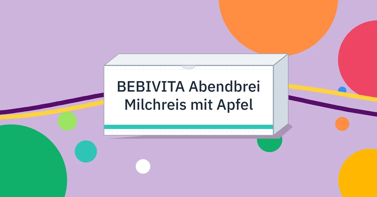 Symbolbild: Packung mit der Aufschrift BEBIVITA Abendbrei Milchreis mit Apfel (PZN 15996838) – Verfügbarkeit und Bezug in Apotheken in Frankfurt am Main