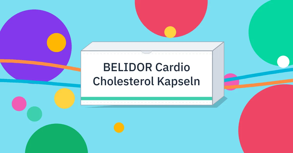 Symbolbild: Packung mit der Aufschrift BELIDOR Cardio Cholesterol Kapseln (PZN 19227769) – Verfügbarkeit und Bezug in Apotheken in Frankfurt am Main