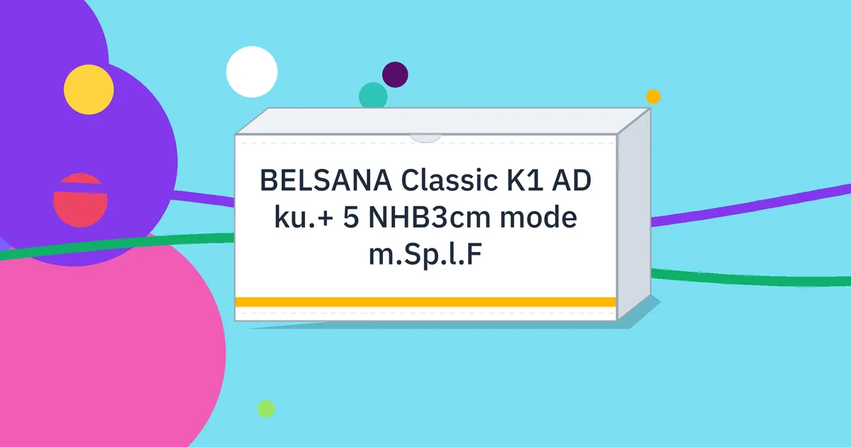 Symbolbild: Packung mit der Aufschrift BELSANA Classic K1 AD ku.+ 5 NHB3cm mode m.Sp.l.F (PZN 19256831) – Verfügbarkeit und Bezug in Apotheken in Frankfurt am Main