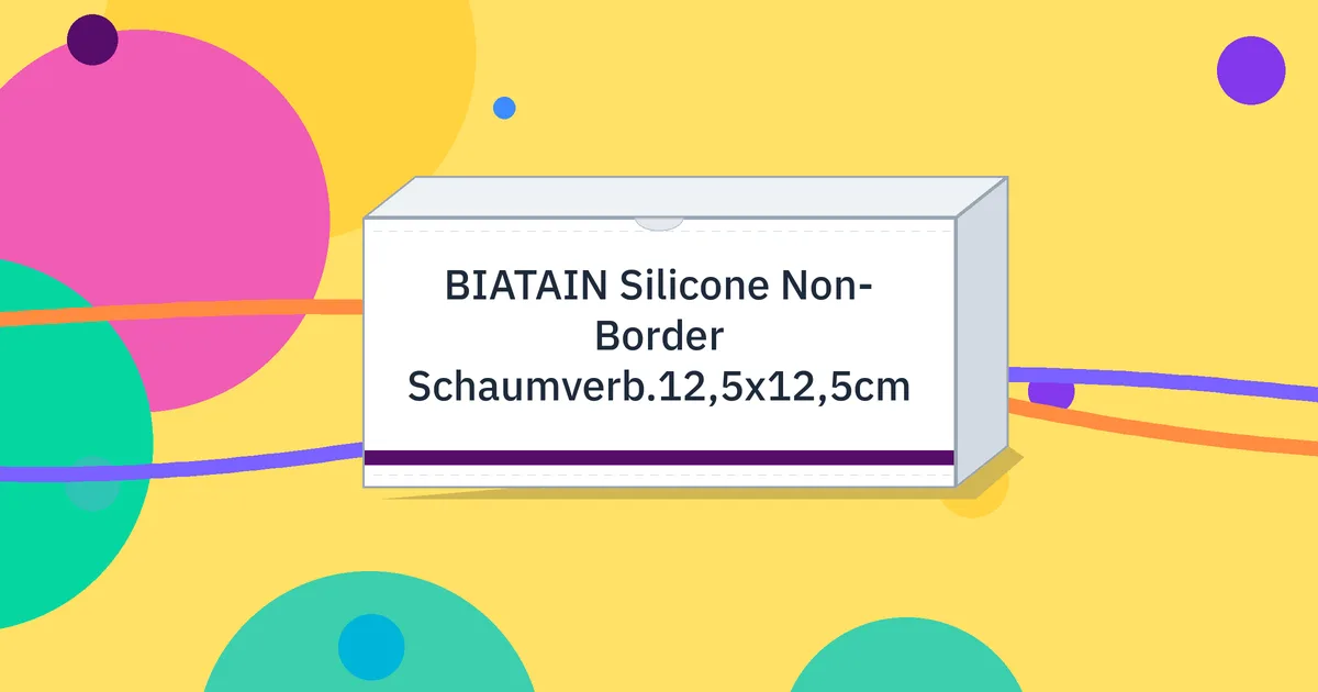 Symbolbild: Packung mit der Aufschrift BIATAIN Silicone Non-Border Schaumverb.12,5x12,5cm (PZN 17850671) – Verfügbarkeit und Bezug in Apotheken in Frankfurt am Main