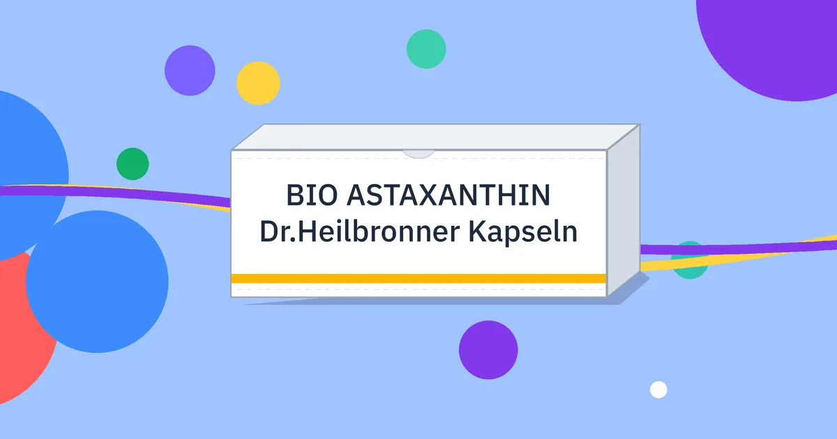 Symbolbild: Packung mit der Aufschrift BIO ASTAXANTHIN Dr.Heilbronner Kapseln (PZN 17880519) – Verfügbarkeit und Bezug in Apotheken in Frankfurt am Main