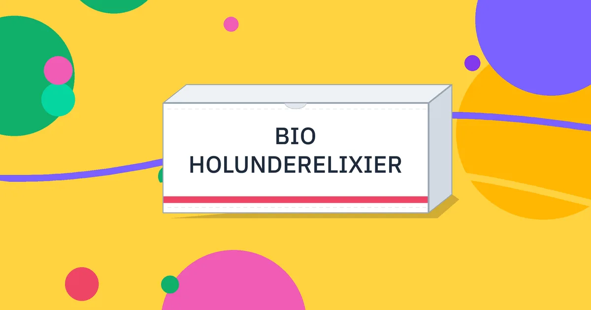 Symbolbild: Packung mit der Aufschrift BIO HOLUNDERELIXIER (PZN 03358802) – Verfügbarkeit und Bezug in Apotheken in Frankfurt am Main