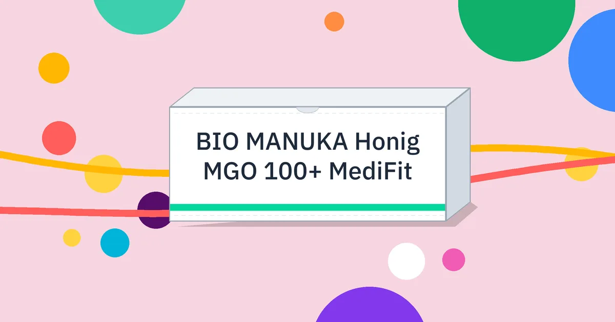 Symbolbild: Packung mit der Aufschrift BIO MANUKA Honig MGO 100+ MediFit (PZN 16594421) – Verfügbarkeit und Bezug in Apotheken in Frankfurt am Main