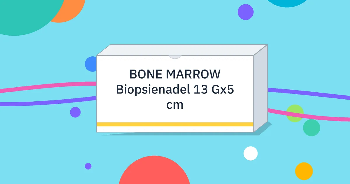 Symbolbild: Packung mit der Aufschrift BONE MARROW Biopsienadel 13 Gx5 cm (PZN 09190522) – Verfügbarkeit und Bezug in Apotheken in Frankfurt am Main