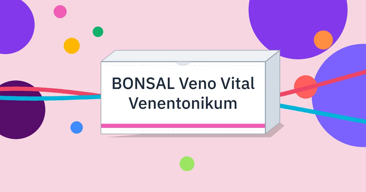 Symbolbild: Packung mit der Aufschrift BONSAL Veno Vital Venentonikum (PZN 01828876) – Verfügbarkeit und Bezug in Apotheken in Frankfurt am Main