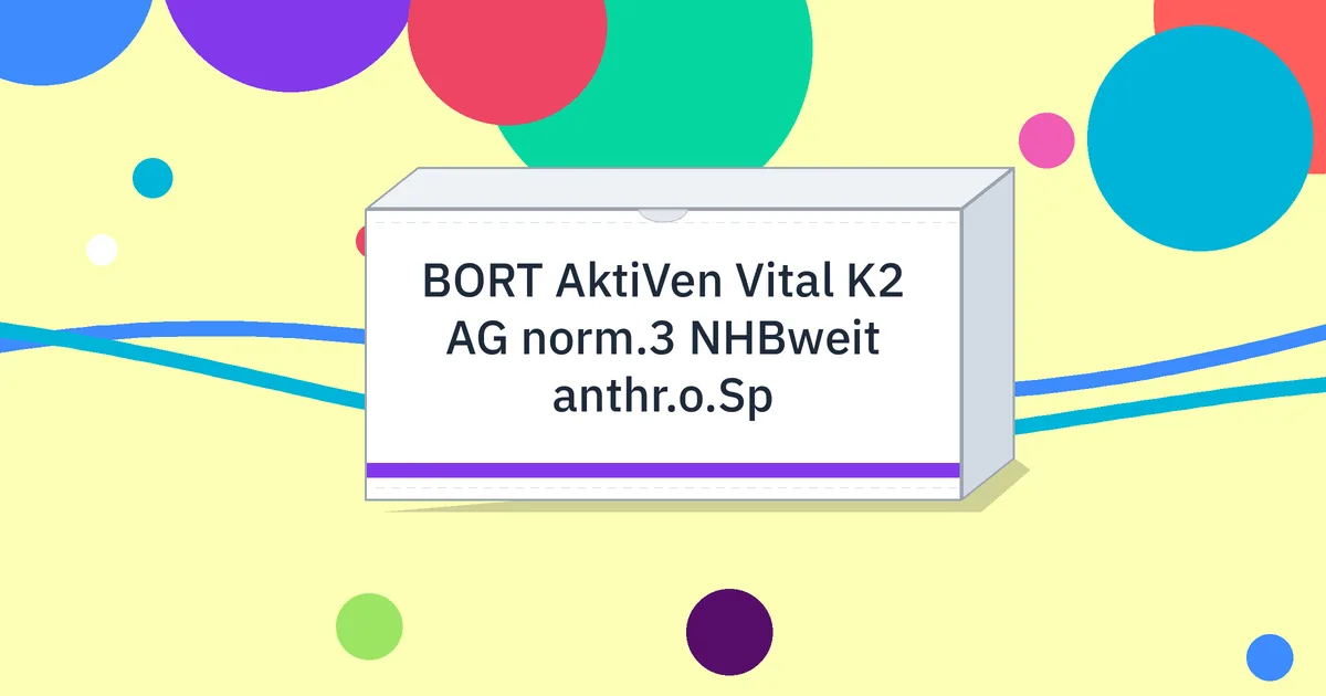 Symbolbild: Packung mit der Aufschrift BORT AktiVen Vital K2 AG norm.3 NHBweit anthr.o.Sp (PZN 13734318) – Verfügbarkeit und Bezug in Apotheken in Frankfurt am Main