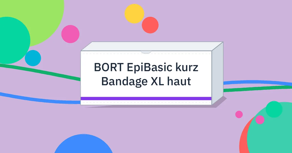 Symbolbild: Packung mit der Aufschrift BORT EpiBasic kurz Bandage XL haut (PZN 15255740) – Verfügbarkeit und Bezug in Apotheken in Frankfurt am Main