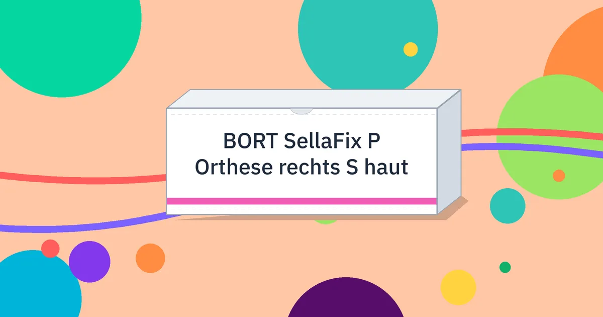 Symbolbild: Packung mit der Aufschrift BORT SellaFix P Orthese rechts S haut (PZN 08521891) – Verfügbarkeit und Bezug in Apotheken in Frankfurt am Main
