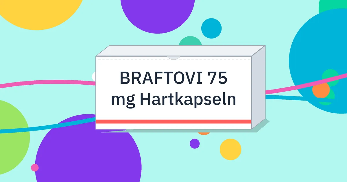 Symbolbild: Packung mit der Aufschrift BRAFTOVI 75 mg Hartkapseln (PZN 14275930) – Verfügbarkeit und Bezug in Apotheken in Frankfurt am Main