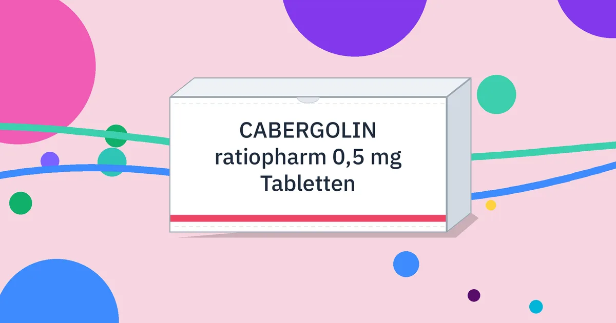 Symbolbild: Packung mit der Aufschrift CABERGOLIN ratiopharm 0,5 mg Tabletten (PZN 19687175) – Verfügbarkeit und Bezug in Apotheken in Frankfurt am Main