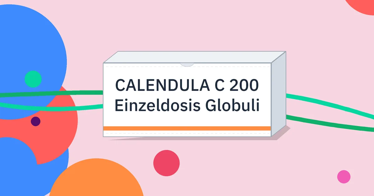 Symbolbild: Packung mit der Aufschrift CALENDULA C 200 Einzeldosis Globuli (PZN 01929821) – Verfügbarkeit und Bezug in Apotheken in Frankfurt am Main