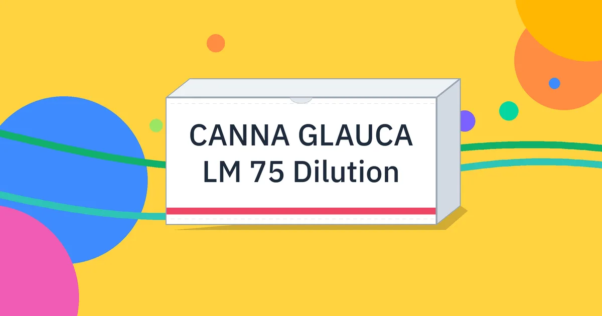 Symbolbild: Packung mit der Aufschrift CANNA GLAUCA LM 75 Dilution (PZN 13413258) – Verfügbarkeit und Bezug in Apotheken in Frankfurt am Main