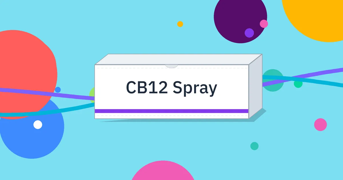 Symbolbild: Packung mit der Aufschrift CB12 Spray (PZN 12414534) – Verfügbarkeit und Bezug in Apotheken in Frankfurt am Main