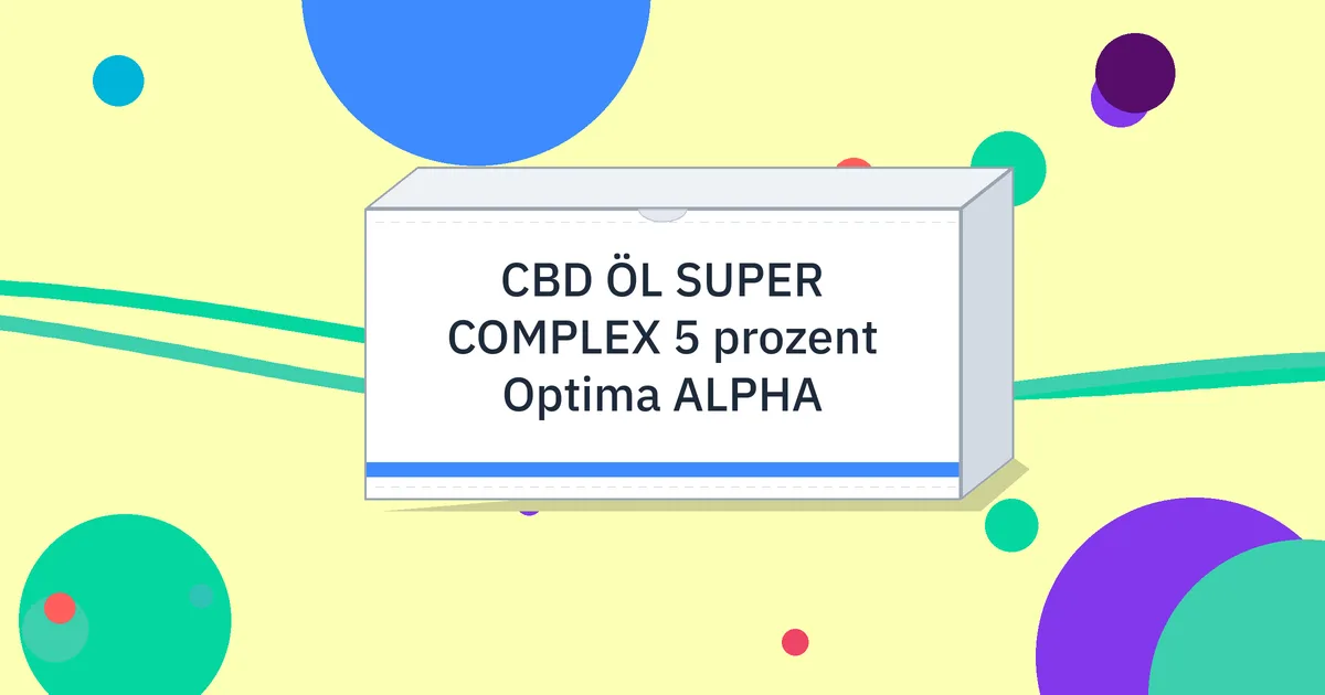 Symbolbild: Packung mit der Aufschrift CBD ÖL SUPER COMPLEX 5 prozent Optima ALPHA (PZN 16785256) – Verfügbarkeit und Bezug in Apotheken in Frankfurt am Main