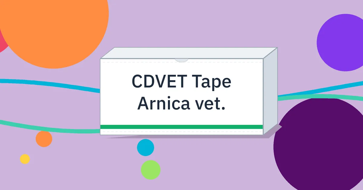 Symbolbild: Packung mit der Aufschrift CDVET Tape Arnica vet. (PZN 19754351) – Verfügbarkeit und Bezug in Apotheken in Frankfurt am Main
