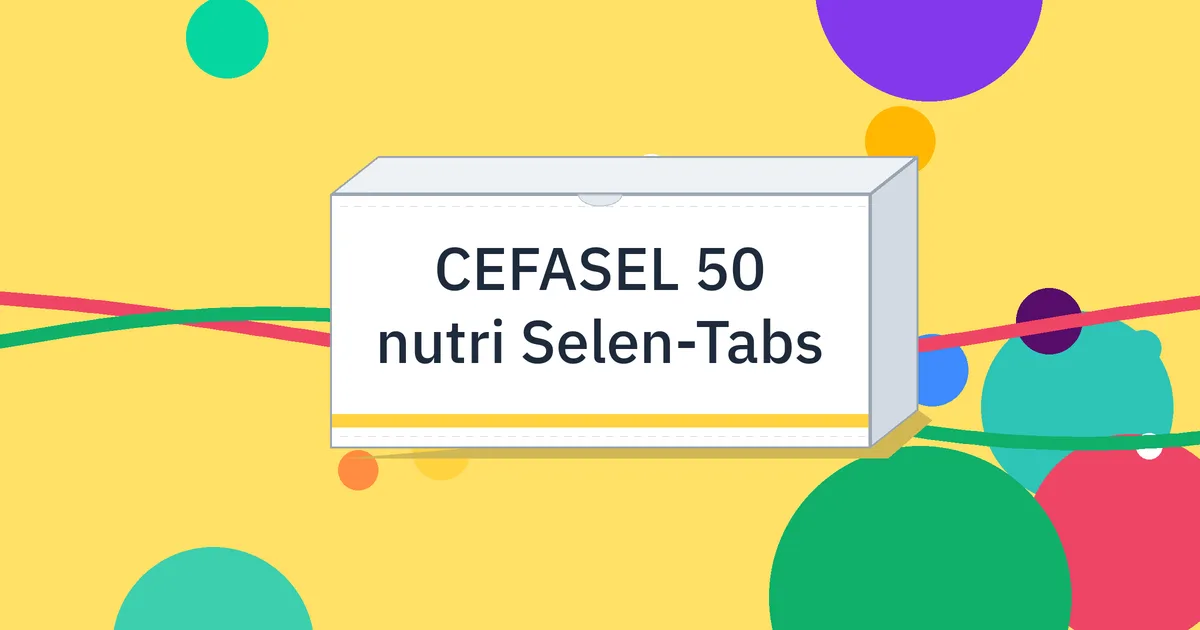 Symbolbild: Packung mit der Aufschrift CEFASEL 50 nutri Selen-Tabs (PZN 04522540) – Verfügbarkeit und Bezug in Apotheken in Frankfurt am Main
