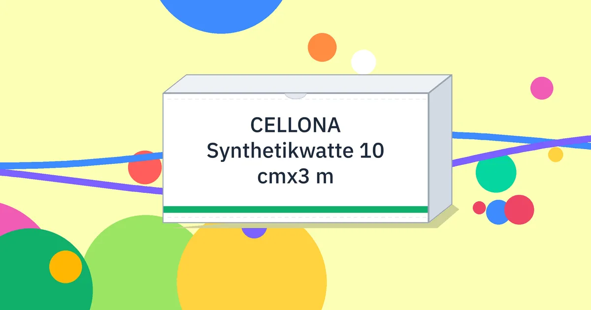 Symbolbild: Packung mit der Aufschrift CELLONA Synthetikwatte 10 cmx3 m (PZN 19144411) – Verfügbarkeit und Bezug in Apotheken in Frankfurt am Main